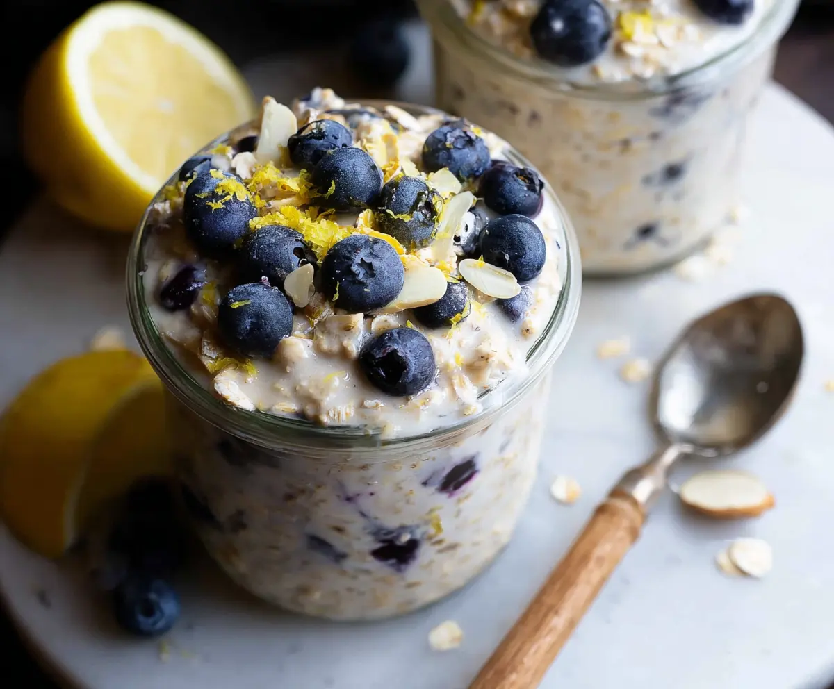 Blueberry Lemon Overnight Oats Recipe | Healthy Breakfast