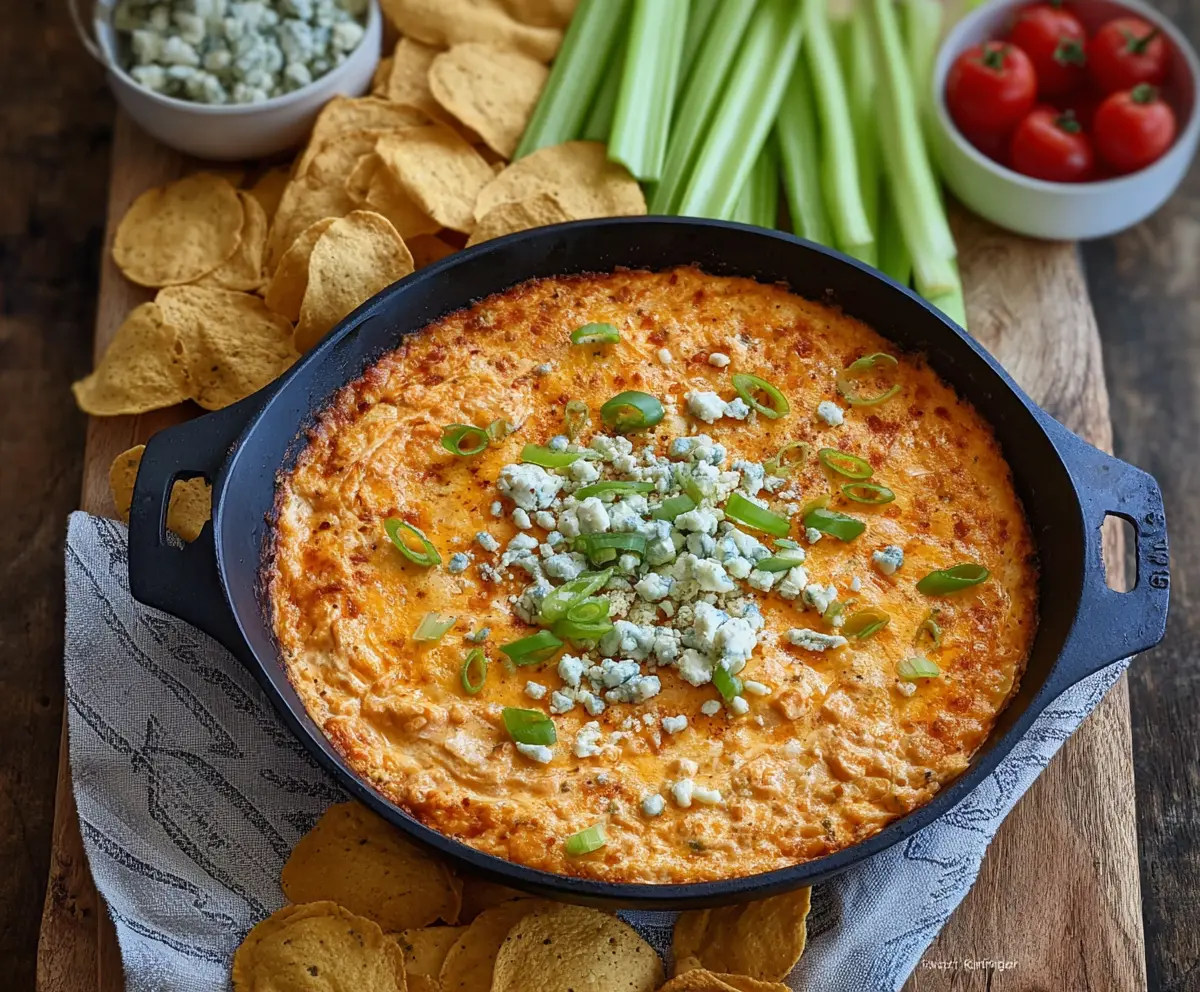 Buffalo Chicken Dip with Blue Cheese Kick | Easy Recipe