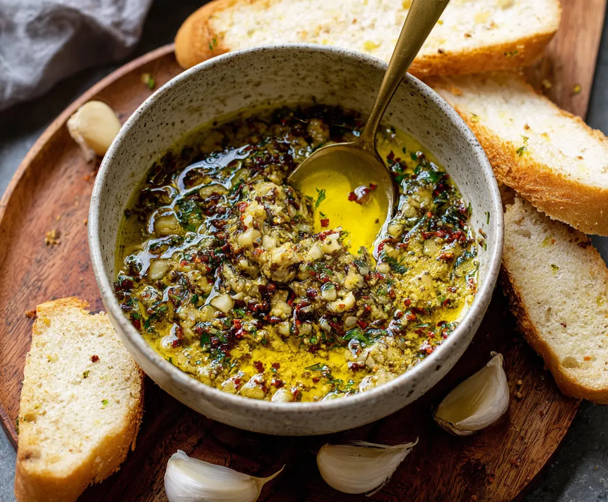Delicious Garlic Olive Oil Dip Recipe
