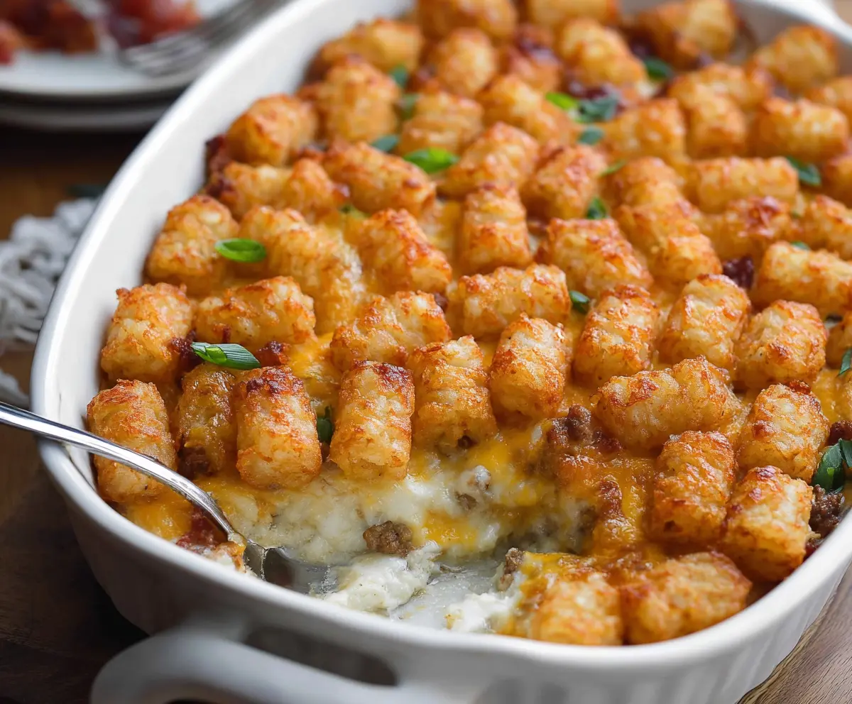 Sausage Gravy Tater Tot Casserole Recipe