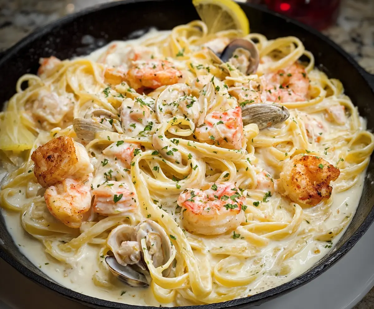 Seafood Alfredo Pasta Recipe | Creamy & Delicious